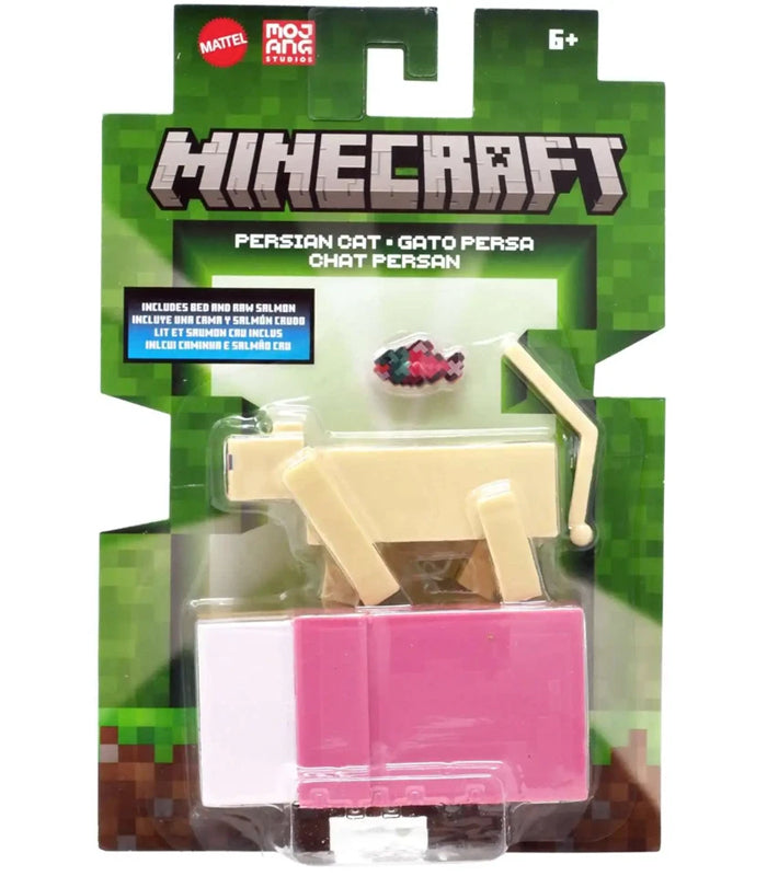 Minecraft Persian Cat Action Figure with Bed & Fish - Buy Now